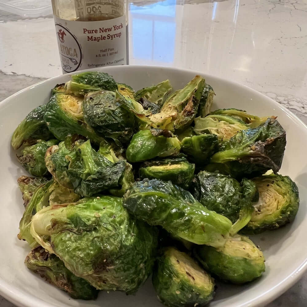 Maple Syrup Brussel Sprouts - Air Fryer or Oven Recipe