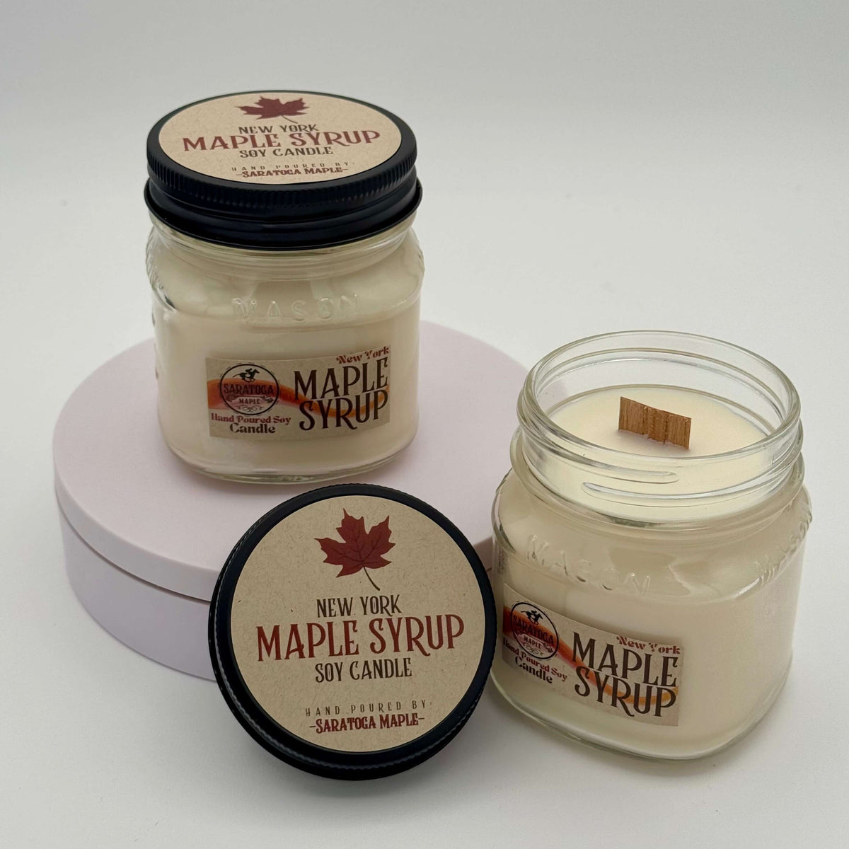 NY Maple Syrup Candle - Hand Poured Soy & Wood Wick
